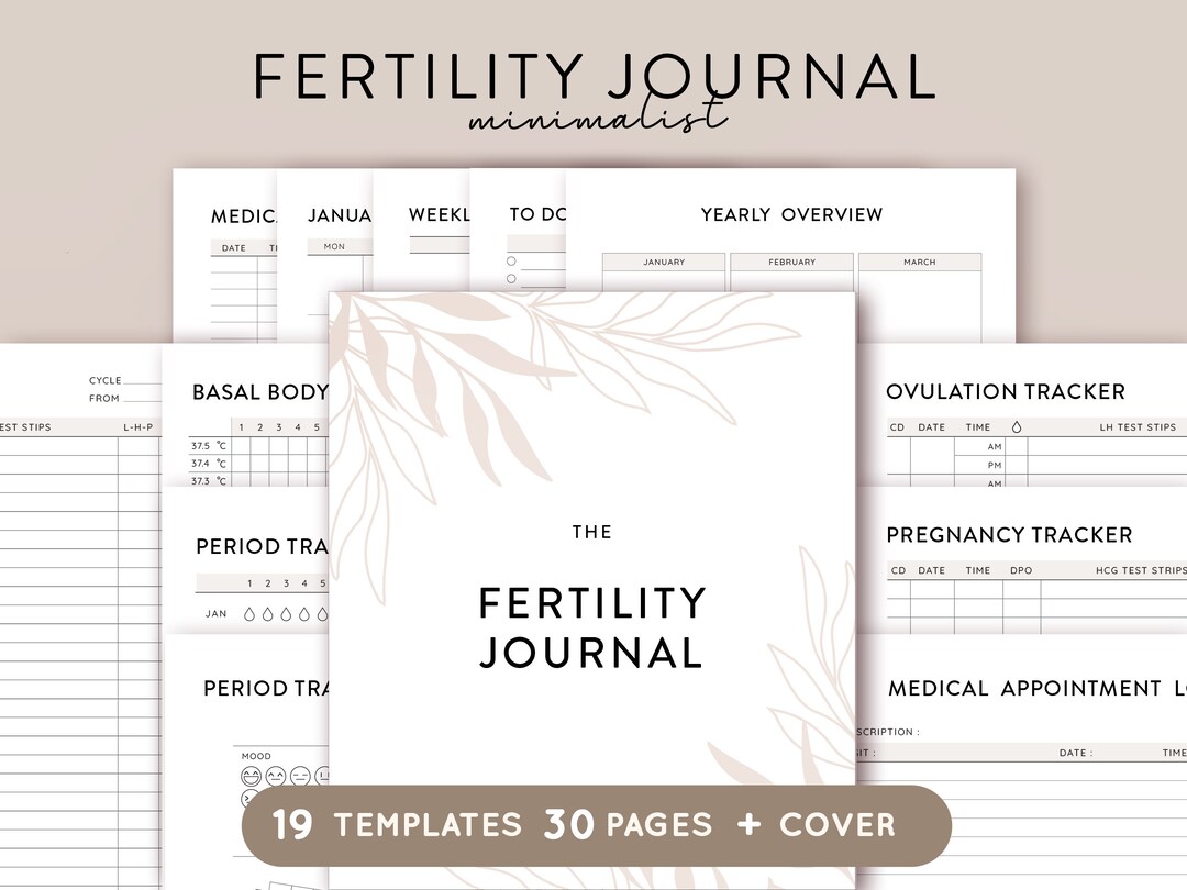 Fertility Journal Ovulation Tracker Printable, BBT Chart, Pregnancy ...
