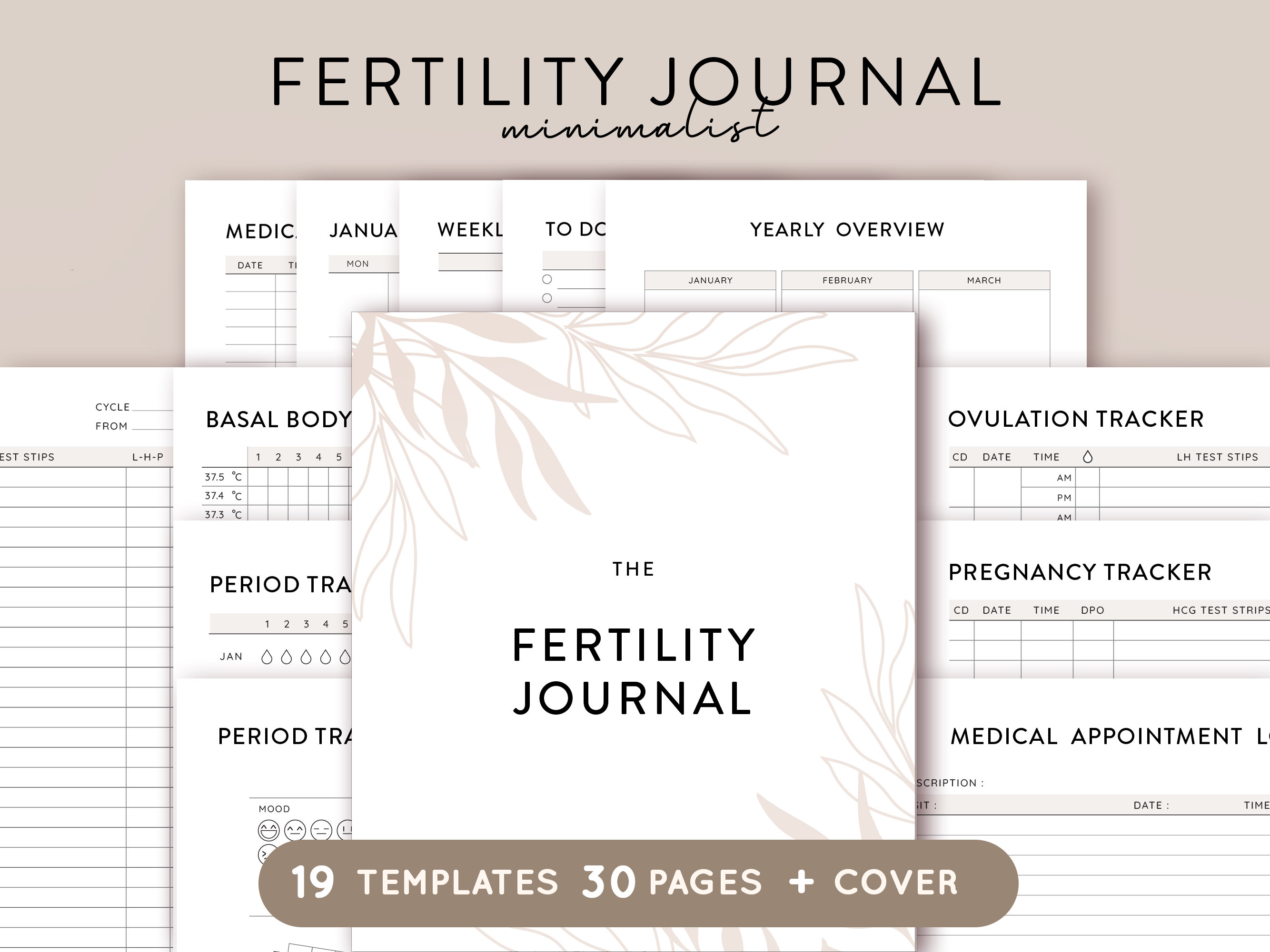 Fertility Journal Ovulation Tracker Printable, BBT Chart, Pregnancy ...