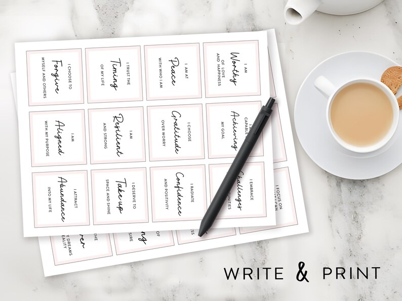 30 Days Affirmation Cards Printable, Vision Board Printables ...