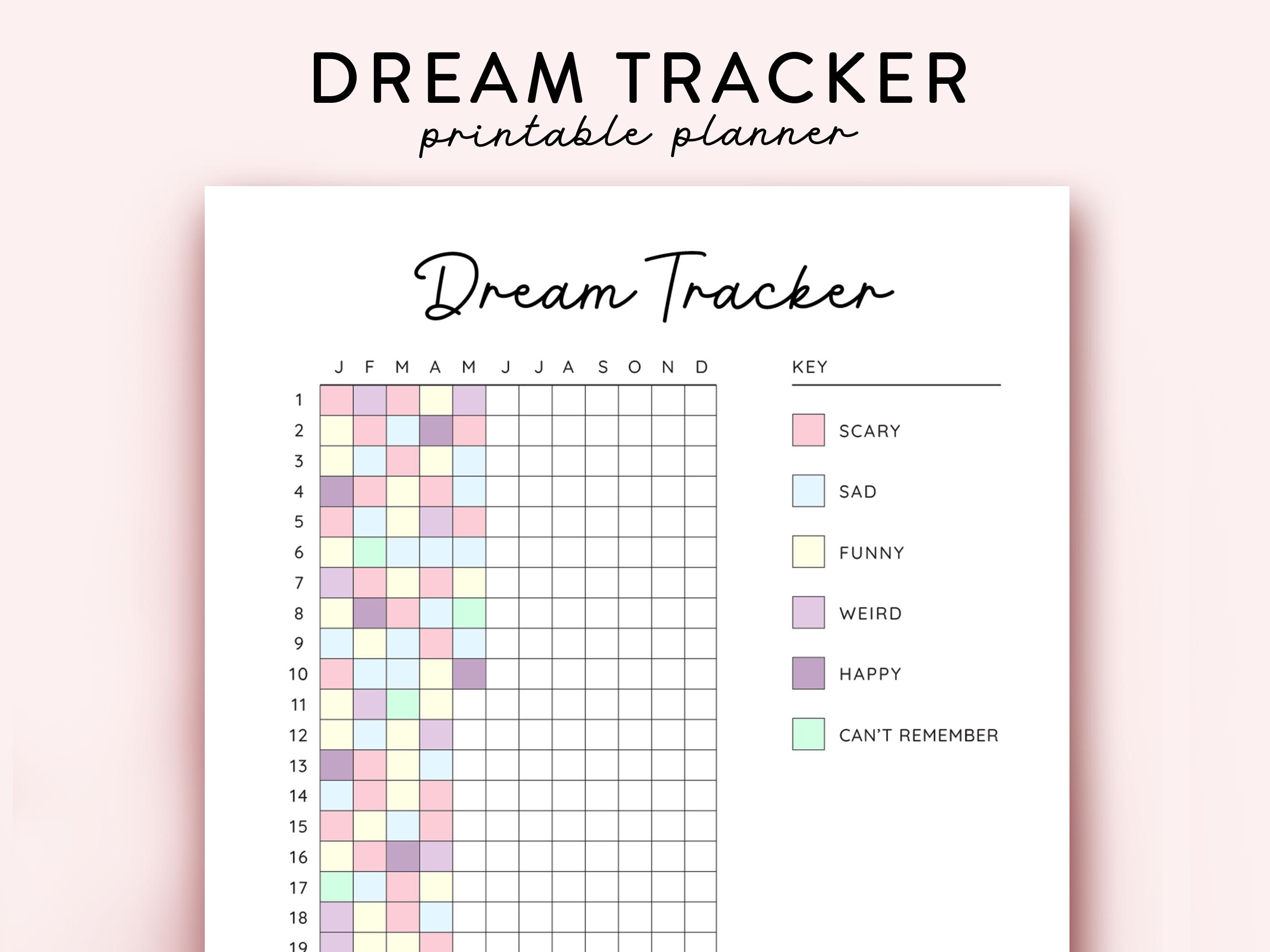 Dream Tracker Printable, Journal Page Printable Planner Page, Dream Log ...