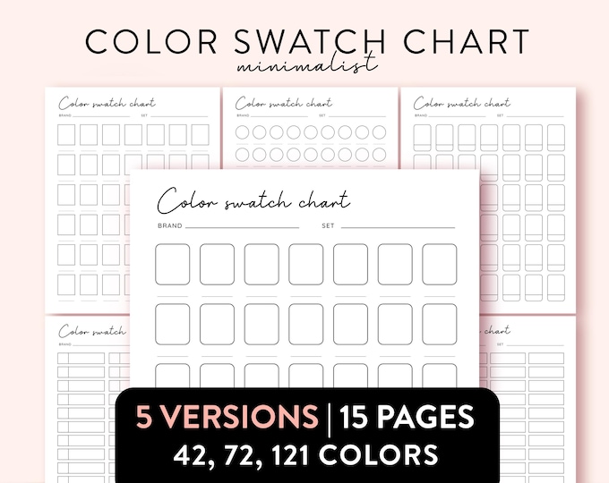 Color Swatch Chart Blank Color Chart Printable Color Swatch Template ...