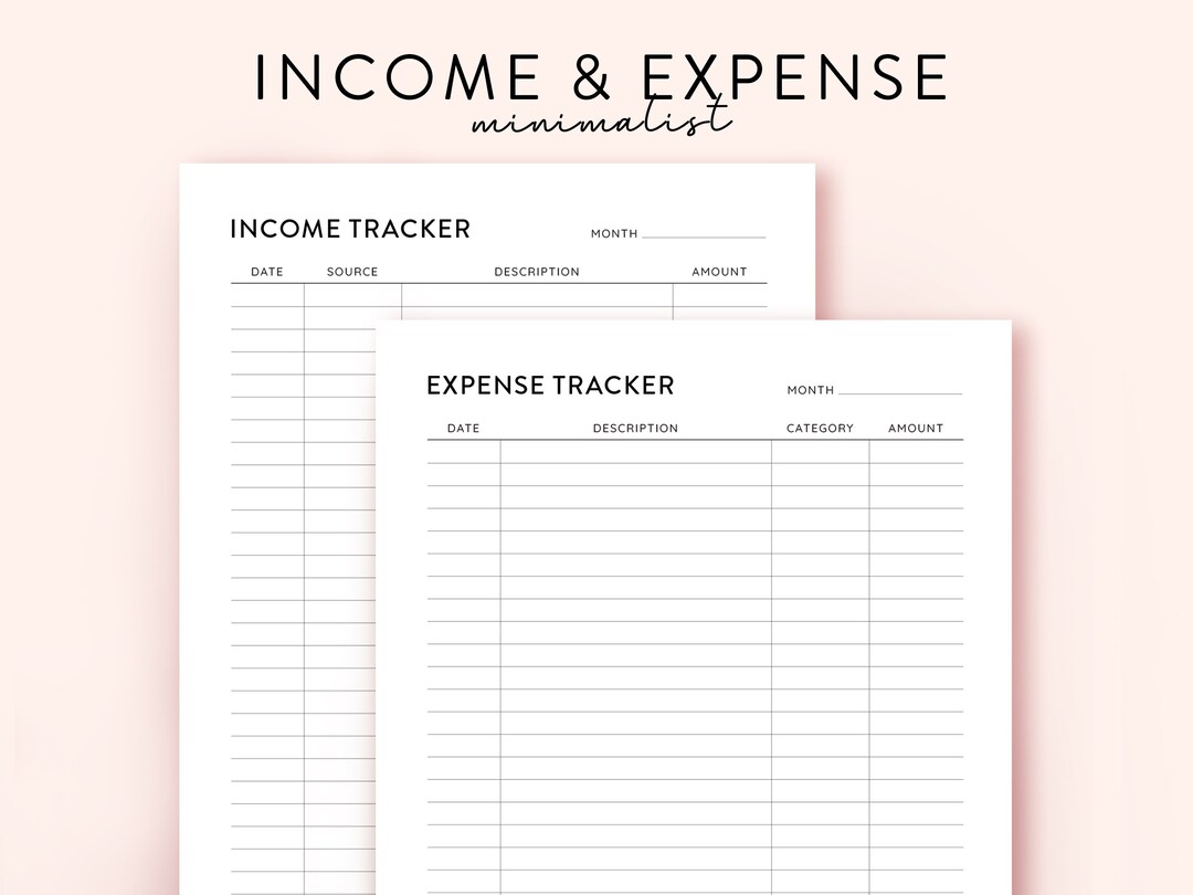 Income Tracker Printable Expense Tracker Printable, Income Log Monthly ...