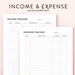 Income Tracker Printable Expense Tracker Printable, Income Log Monthly ...