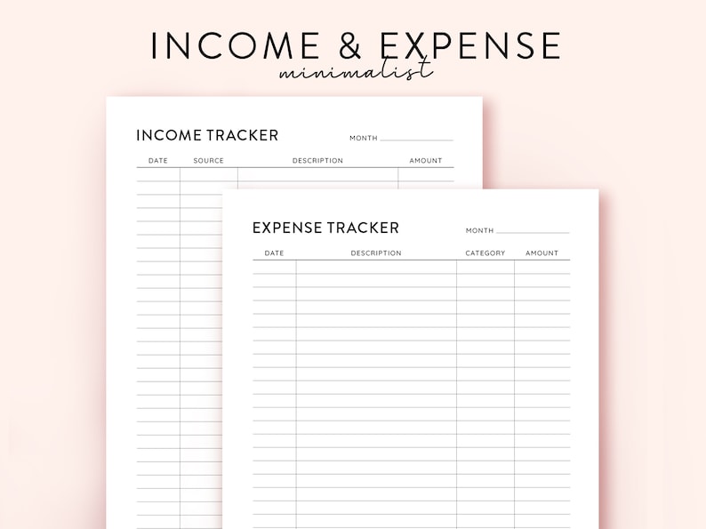Income Tracker Printable Expense Tracker Printable, Income Log Monthly ...