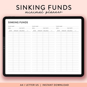 Sinking Funds Tracker Printable Landscape Sinking Funds Tracker Sheet ...