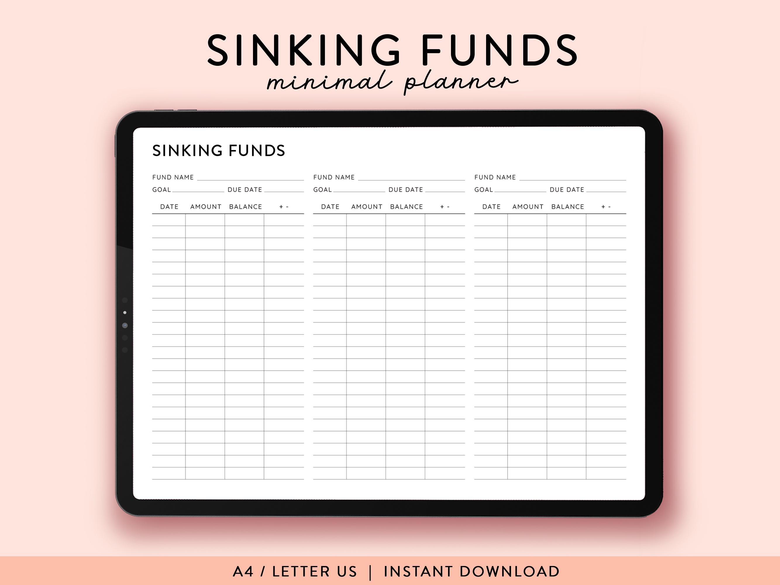 Sinking Funds Tracker Printable Landscape Sinking Funds Tracker Sheet ...