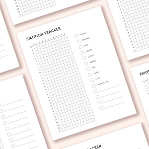 Emotion Tracker Printable Mood Tracker Template, Emotion Mood Tracker ...