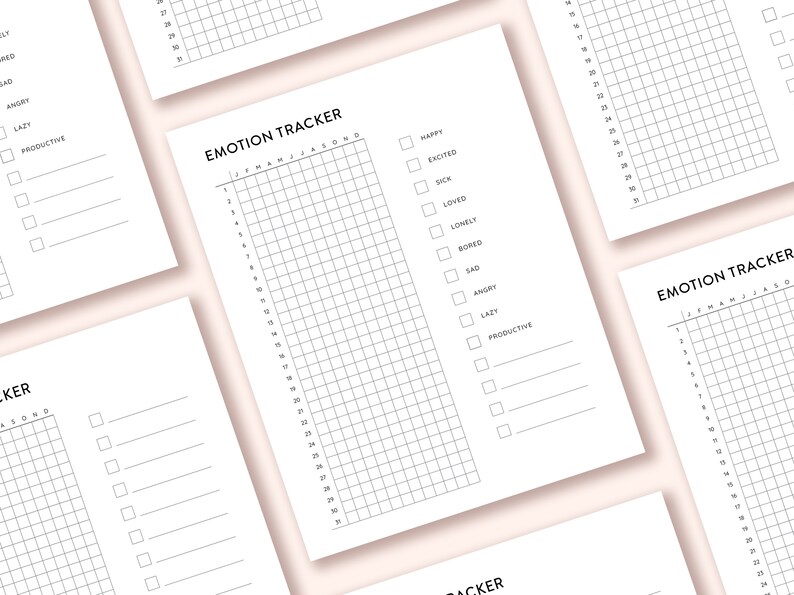 Emotion Tracker Printable Mood Tracker Template, Emotion Mood Tracker ...