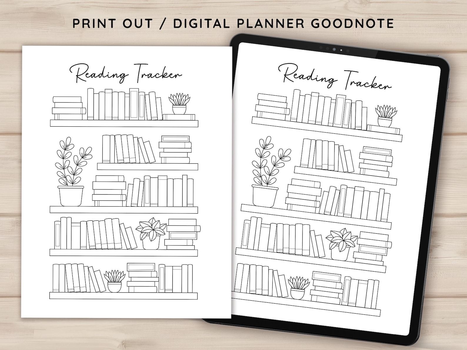 Bookshelf Reading Tracker Printable, Shelf Reading Tracker, Reading ...