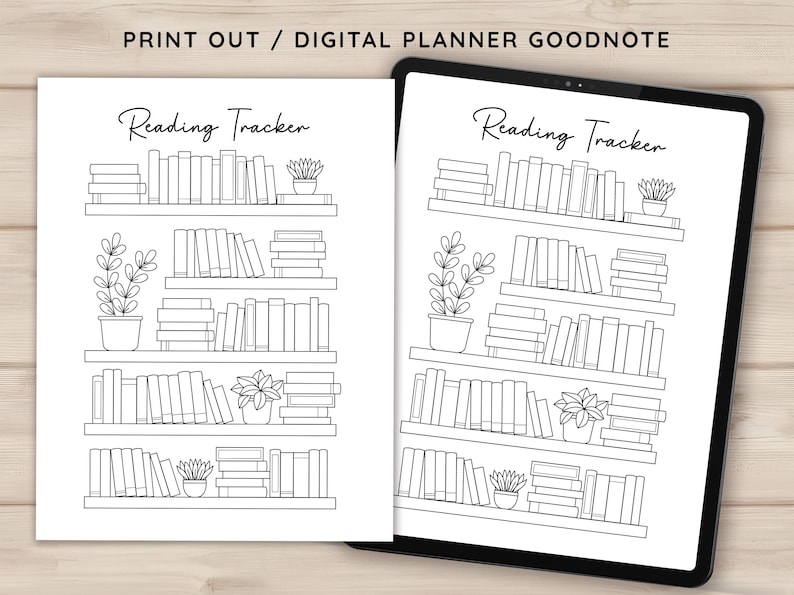 Bookshelf Reading Tracker Printable, Shelf Reading Tracker, Reading ...