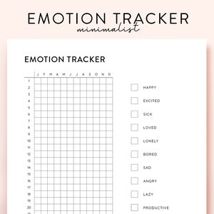 Emotion Tracker Printable Mood Tracker Template, Emotion Mood Tracker ...