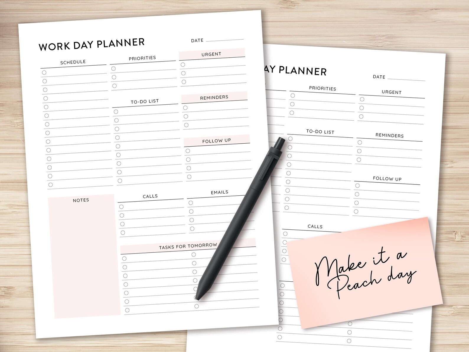 Work Day Planner Printable Work Planner Template, Work Day Organizer ...