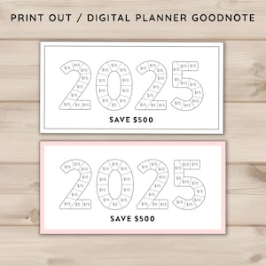 2025 Savings Challenge Printable, Save 500 Challenge Monthly Low Budget ...