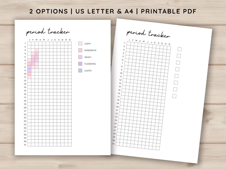 Minimal Period Tracker Printable, Digital Women Period Planner ...
