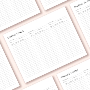 Sinking Funds Tracker Printable Landscape Sinking Funds Tracker Sheet ...
