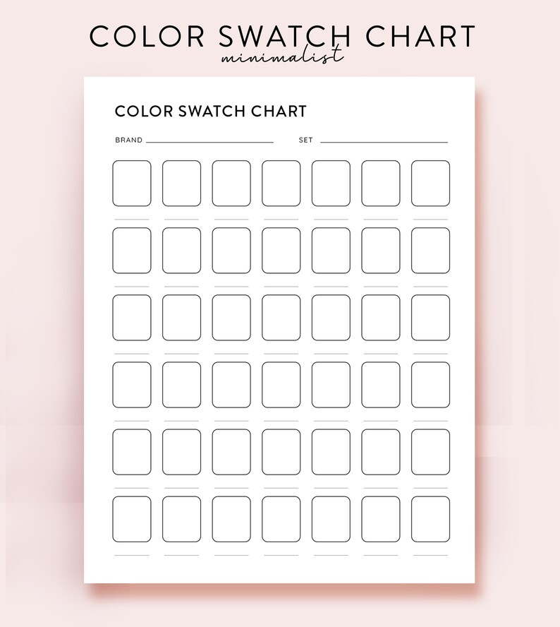 Color Swatch Chart Blank Color Chart Printable Color Swatch Template ...