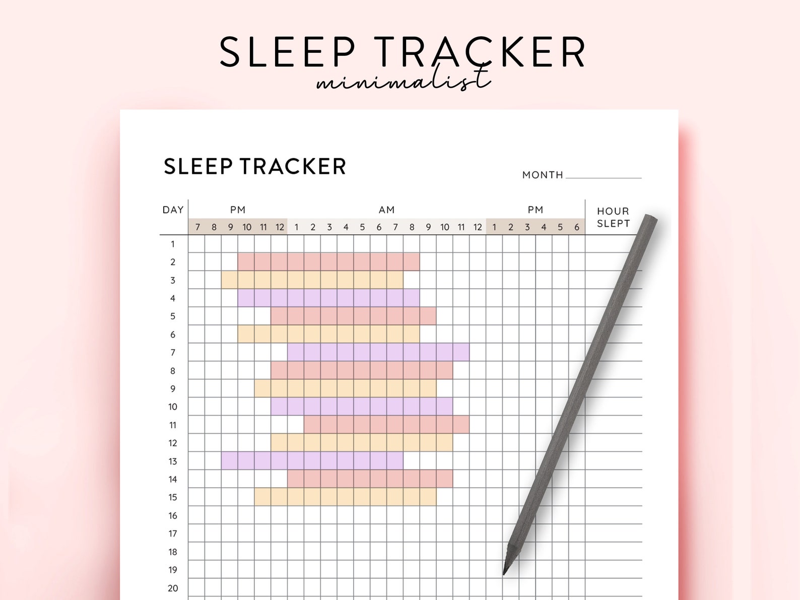 Sleep Tracker Printable, Monthly Sleep Tracker Planner Printable PDF ...