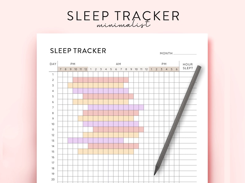 Sleep Tracker Printable, Monthly Sleep Tracker Planner Printable PDF ...