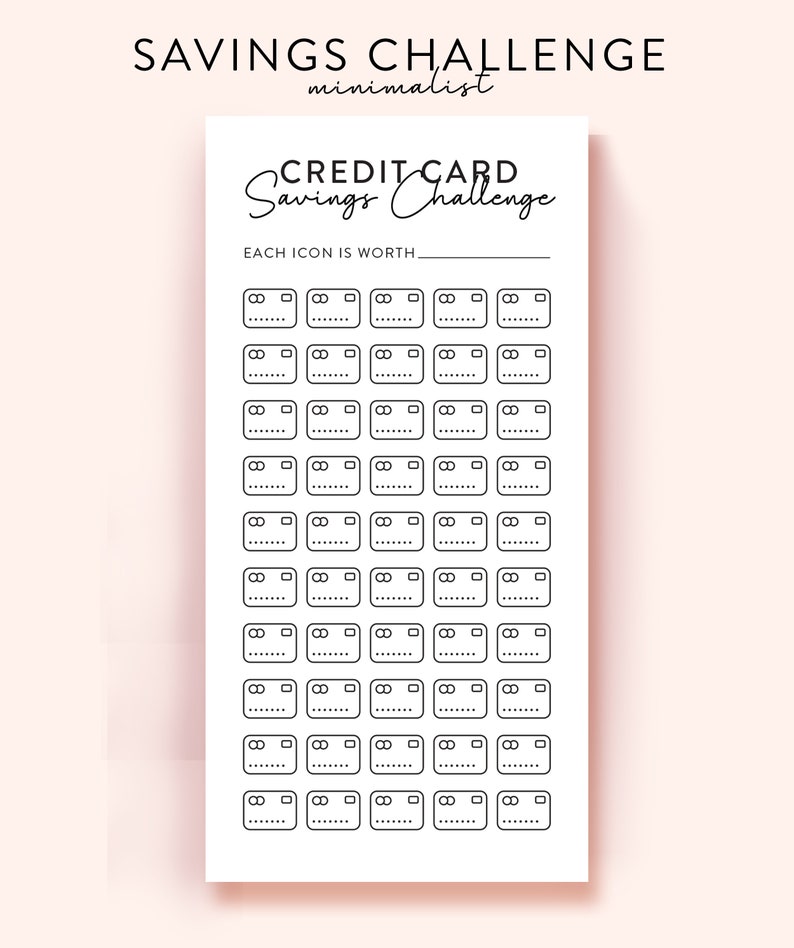 Credit Card Savings Challenge Printable A6, Credit Card Debt Challenge ...