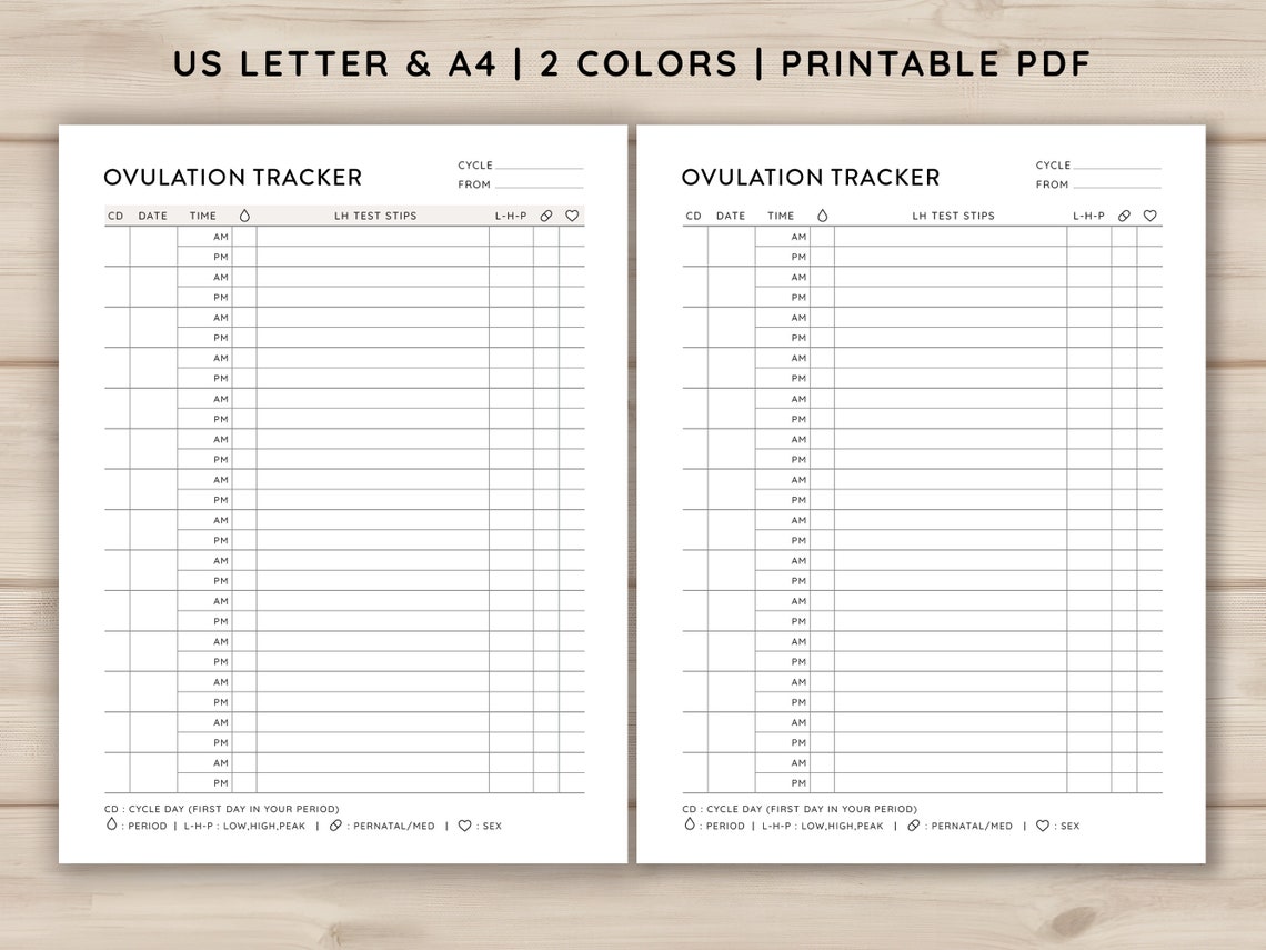 Ovulation Test Strips Tracker, Ovulation Tracker Printable, Ovulation ...
