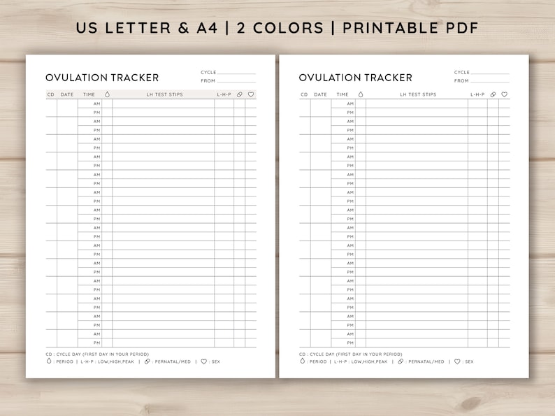 Ovulation Test Strips Tracker, Ovulation Tracker Printable, Ovulation ...