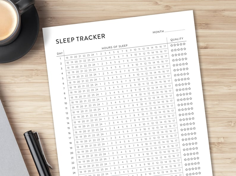 Sleep Tracker Printable, Monthly Sleep Tracker Planner Printable PDF ...