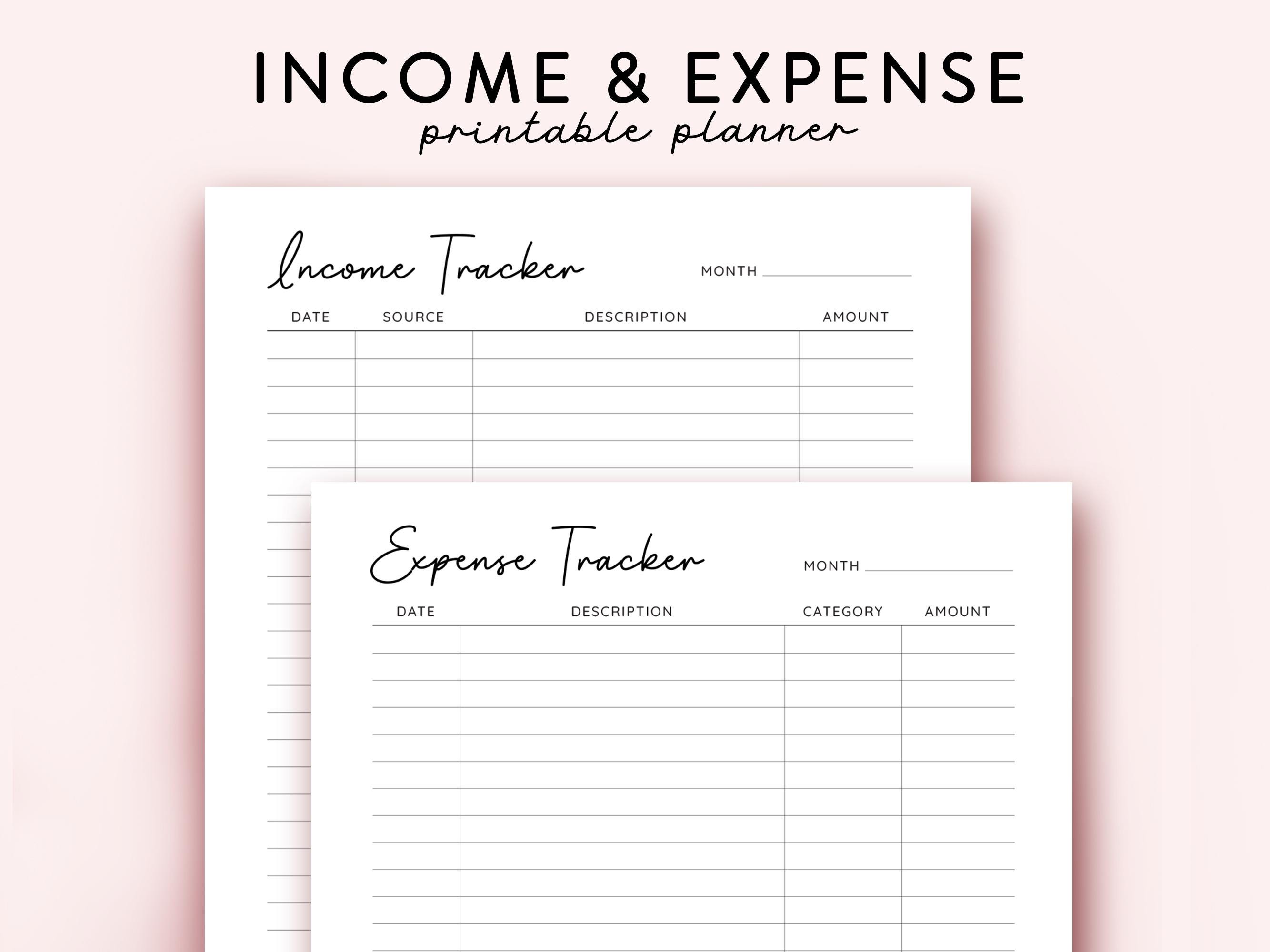 Income & Expense Tracker Printable, Income Tracker Printable, Monthly ...