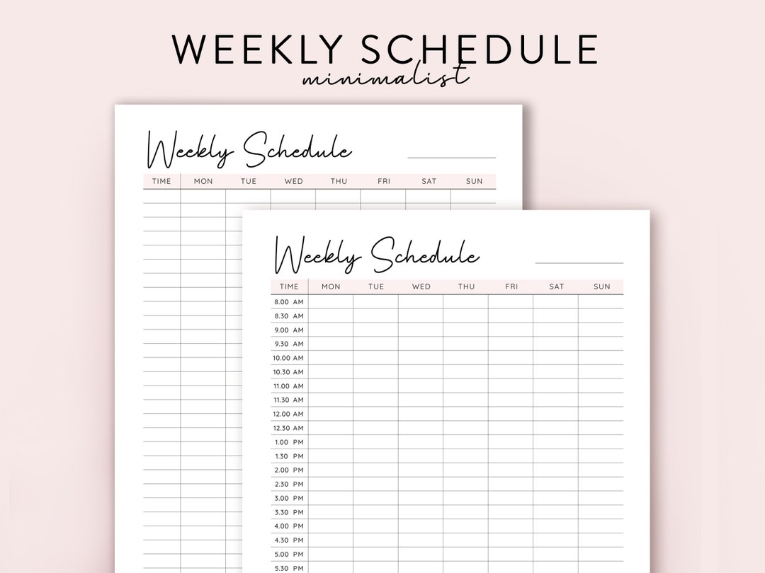 Weekly Schedule Printable, Weekly Schedule Template Weekly Schedule ...