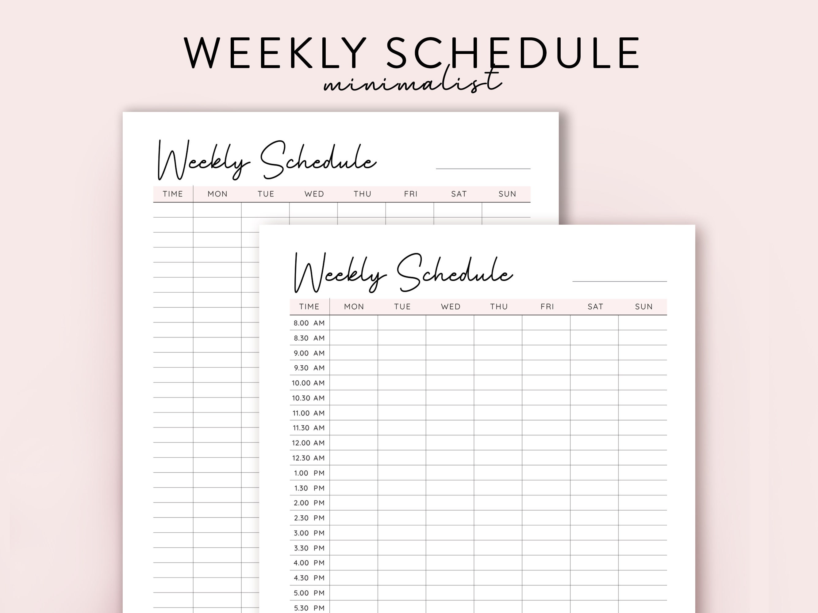 Weekly Schedule Printable, Weekly Schedule Template Weekly Schedule ...