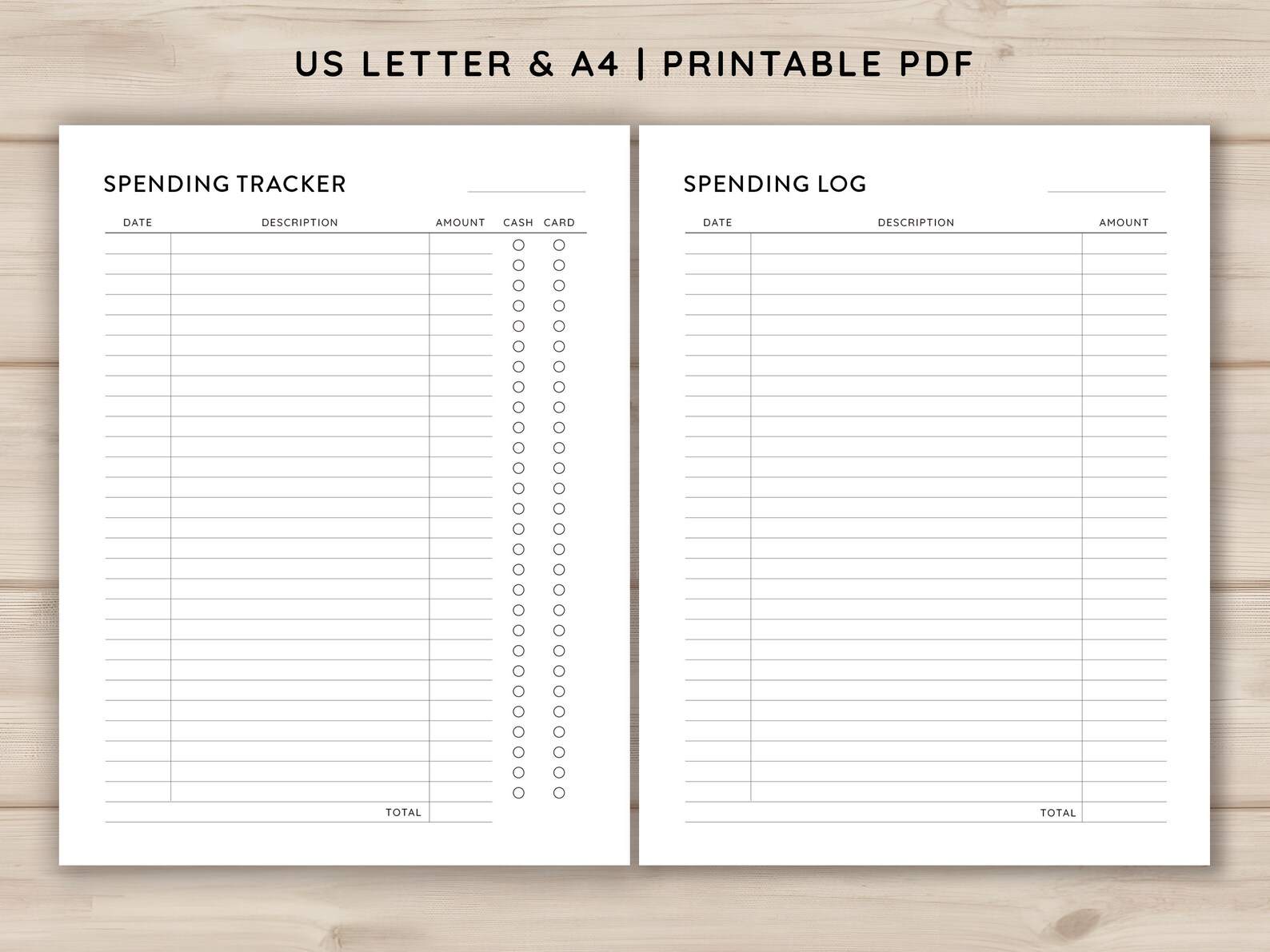 Digital Spending Tracker Printable Spending Log Monthly Expense Log ...
