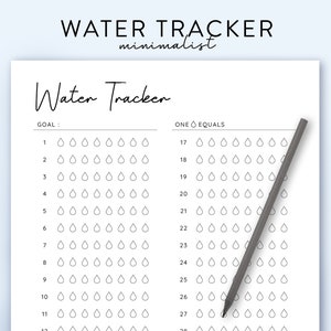 Editable Monthly Water Tracker Printable, Monthly Water Intake Tracker ...