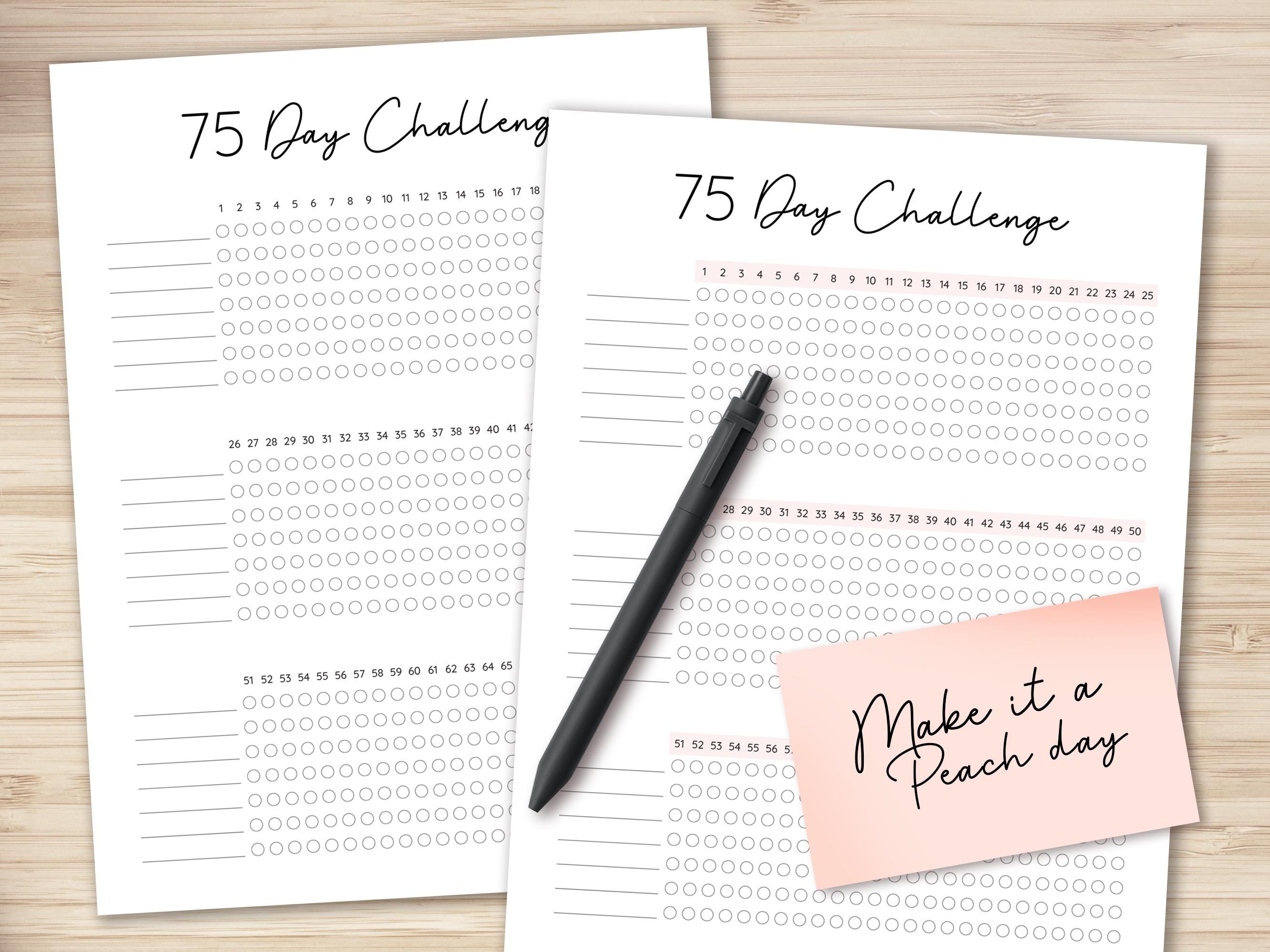 75 Day Challenge Printable, Daily 75 Day Challenge Journal, 75 Soft ...