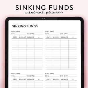 Sinking Funds Tracker Printable Sinking Funds Tracker Sheet Sink Funds ...