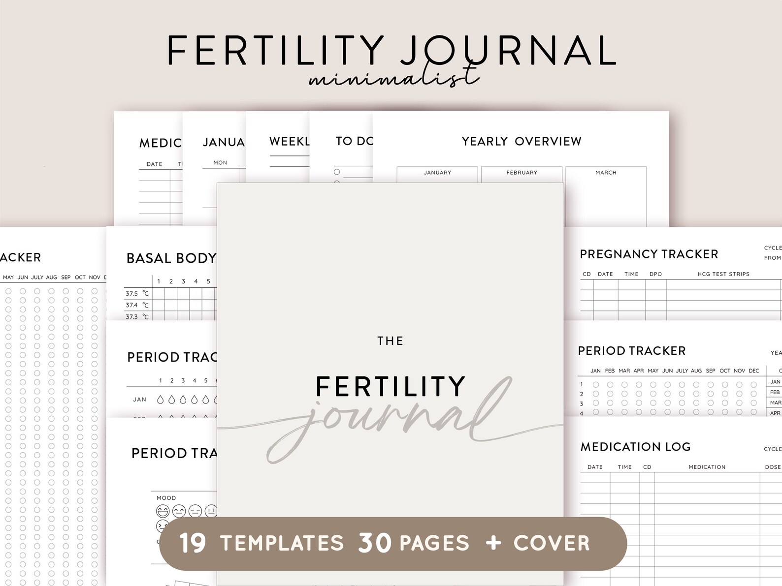 Fertility Journal Ovulation Tracker Printable, BBT Chart, Pregnancy ...