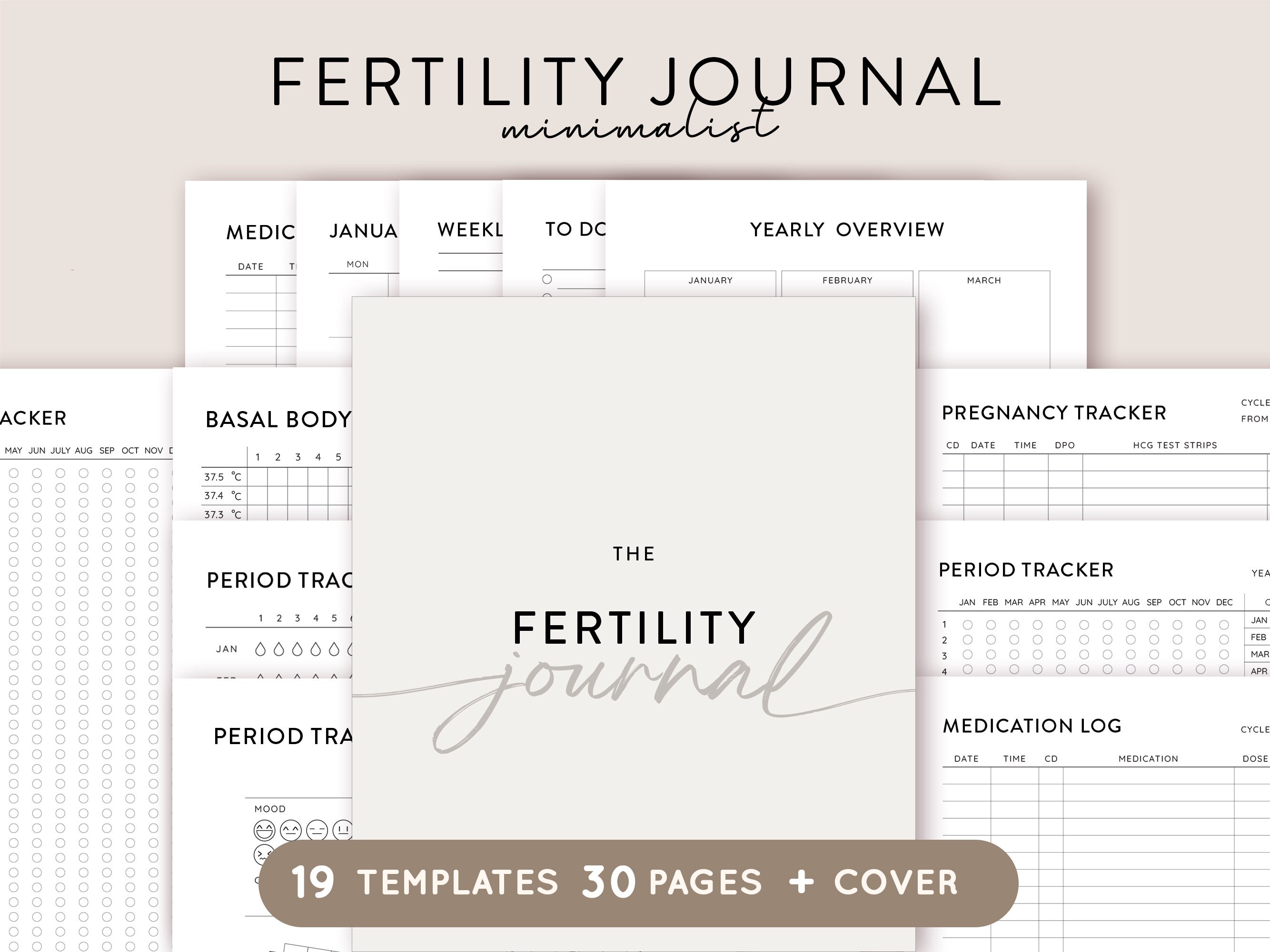 Fertility Journal Ovulation Tracker Printable, BBT Chart, Pregnancy ...