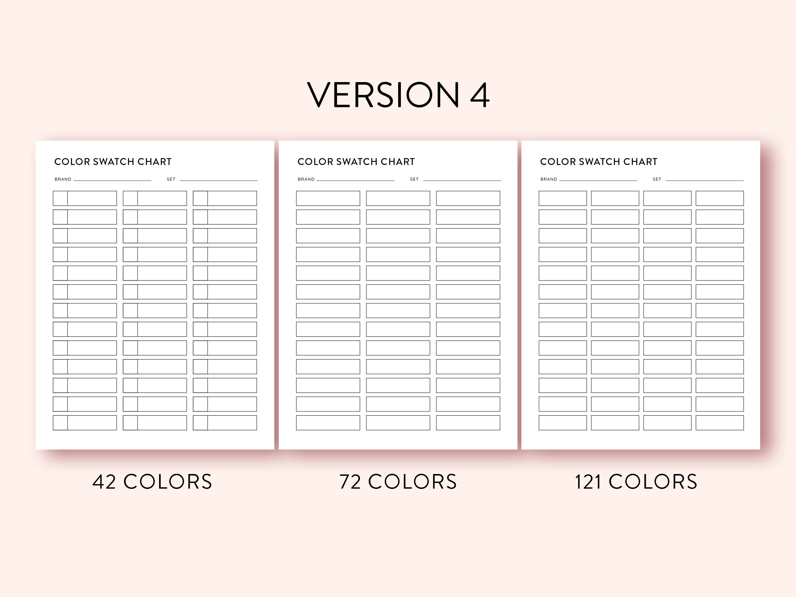Color Swatch Chart Blank Color Chart Printable Color Swatch Template ...