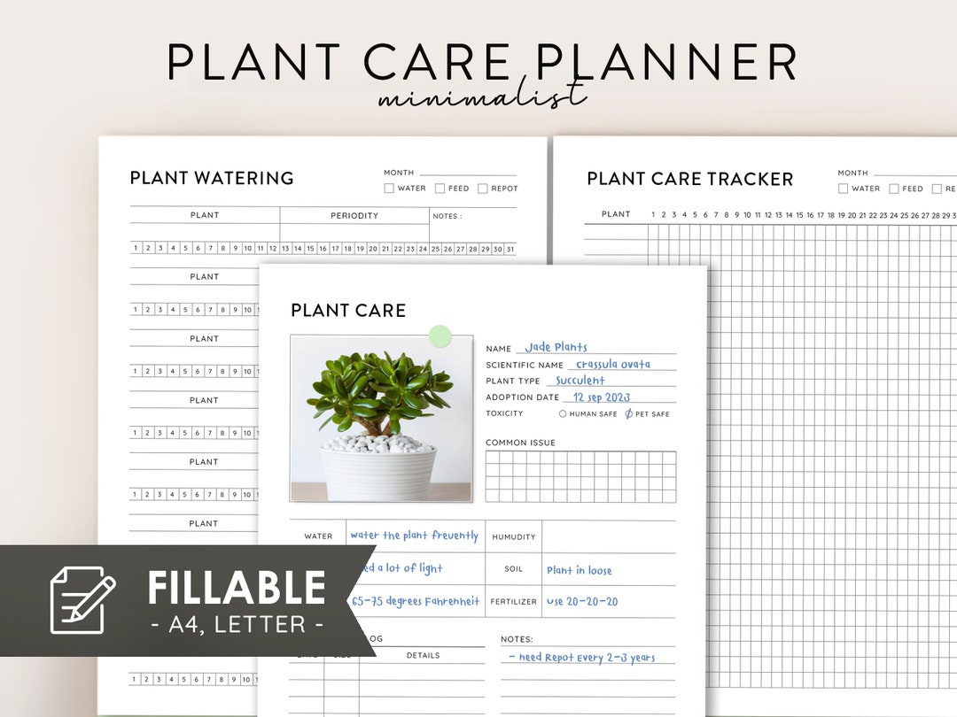 Garden Log Template EDITABLE Plant Care Tracker for Houseplant Lover ...