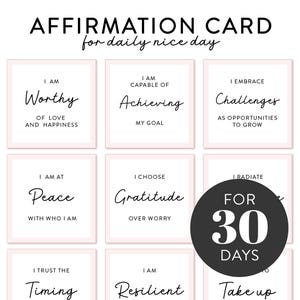 30 Days Affirmation Cards Printable, Vision Board Printables ...