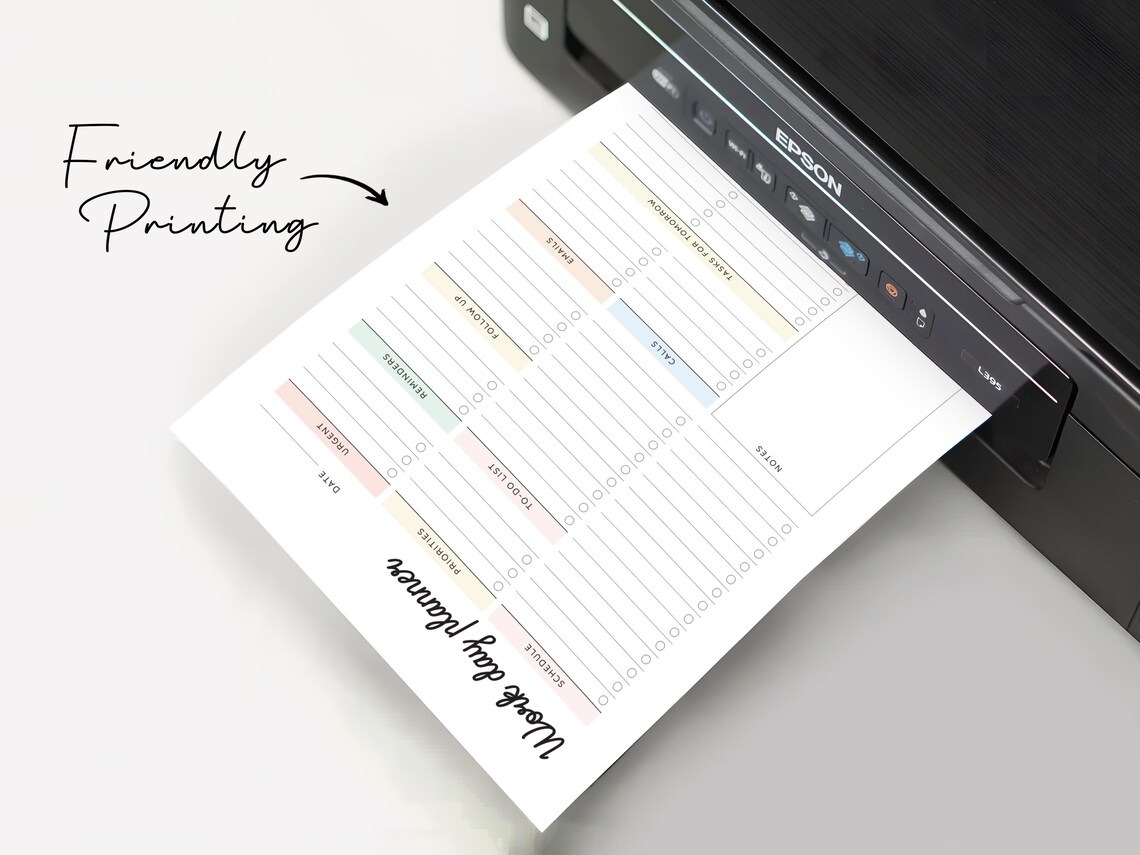 Work Day Planner Printable Work Planner Template, Work Day Organizer ...