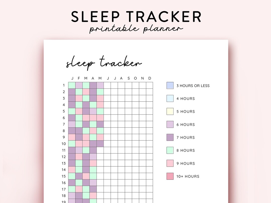 Sleep Tracker Printable, Monthly Sleep Tracker Planner Printable PDF ...