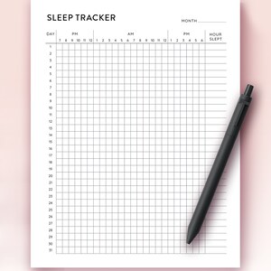 Sleep Tracker Printable, Monthly Sleep Tracker Planner Printable PDF ...