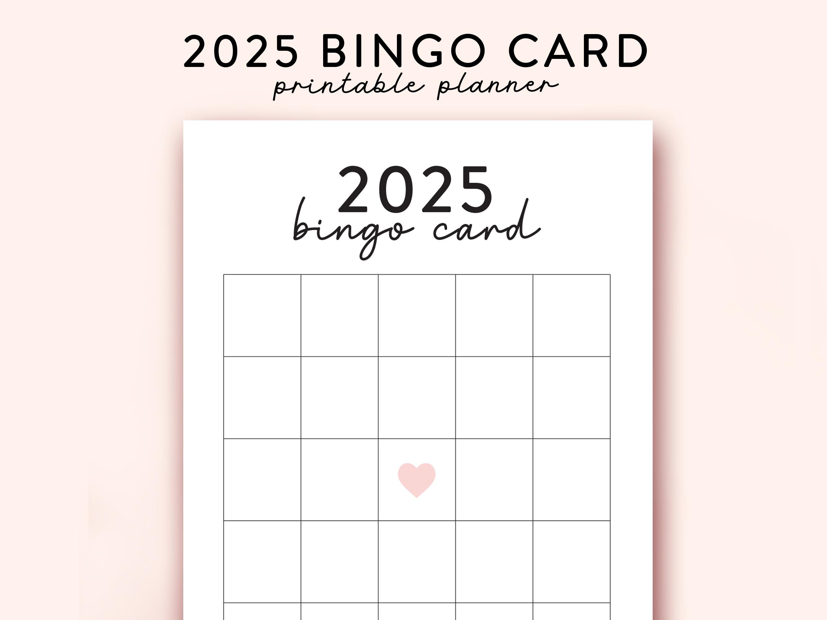 2025 Bingo Card, 2025 Glow up Bingo Card Printable, New Year's ...