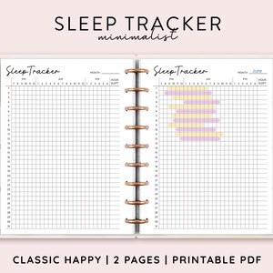 Happyplanner Sleep Tracker Printable Inserts Classic HP Insert Sleep Tracker Planner Classic ...