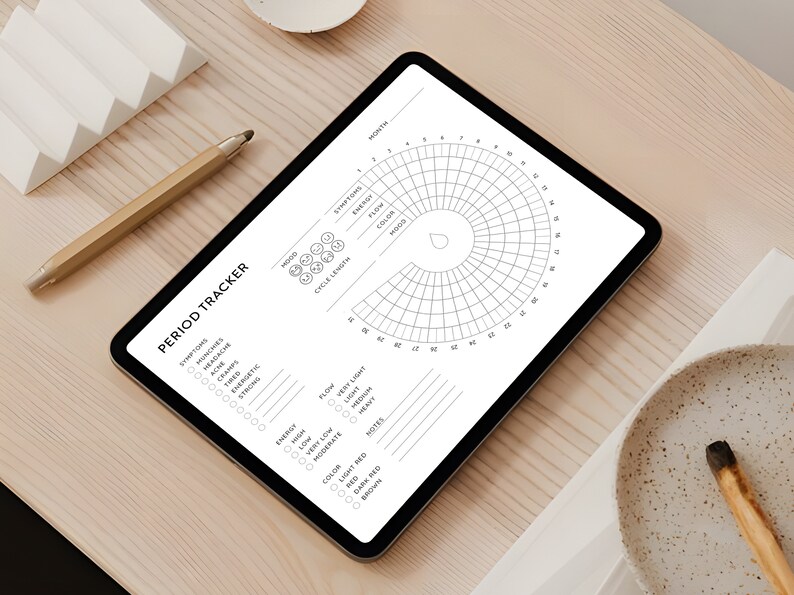 Minimal Period Tracker Digital Women Period Planner Landscape ...