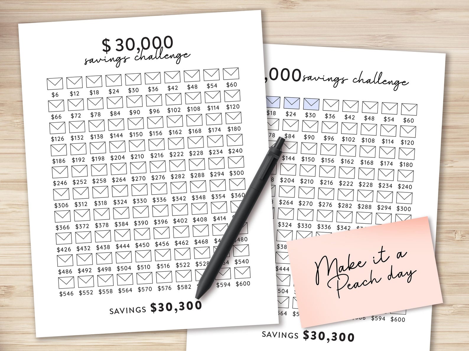 30000 Savings Challenge Printable, 30K Savings Challenge, 100 Envelope ...
