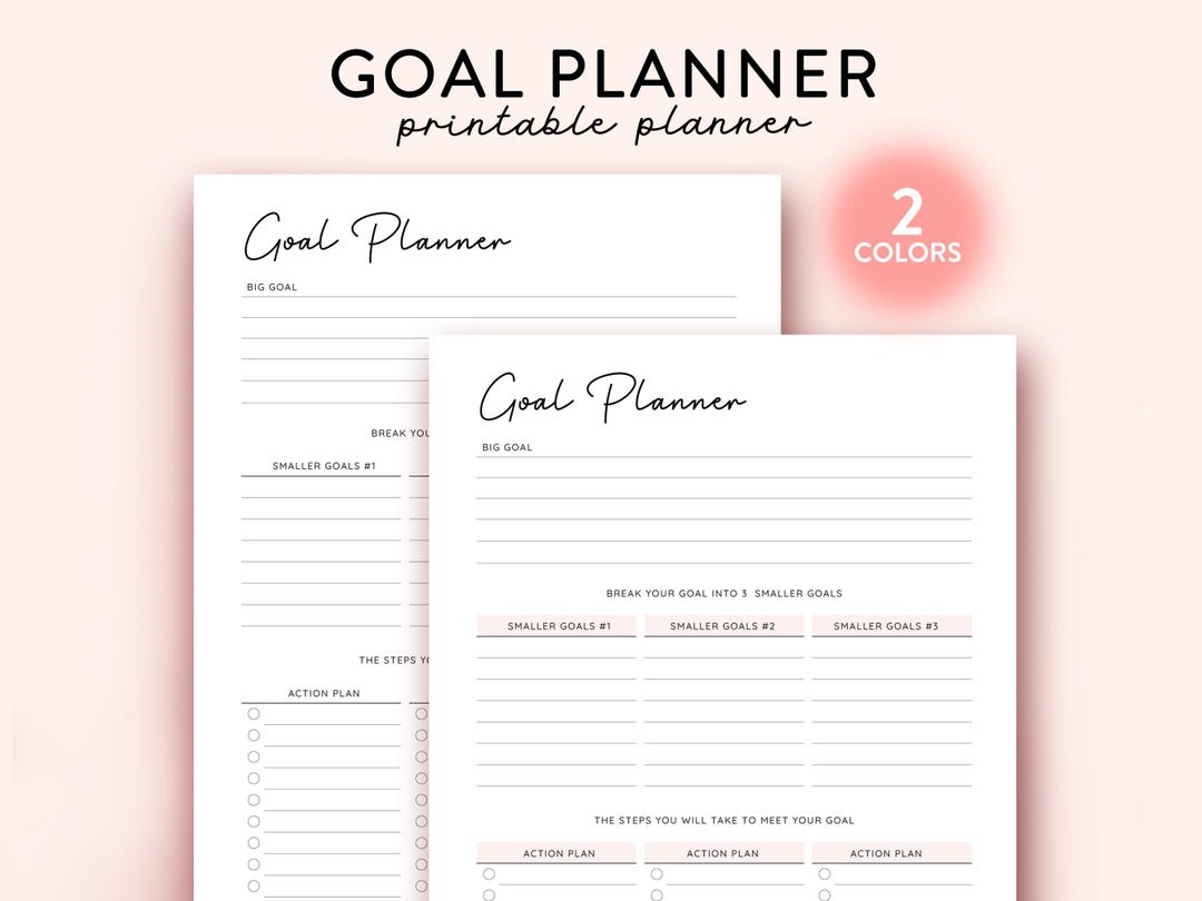 2025 Goal Settings Worksheet Printable, Goal Planner Printable Goal ...