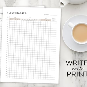 Sleep Tracker Printable, Monthly Sleep Tracker Planner Printable PDF ...