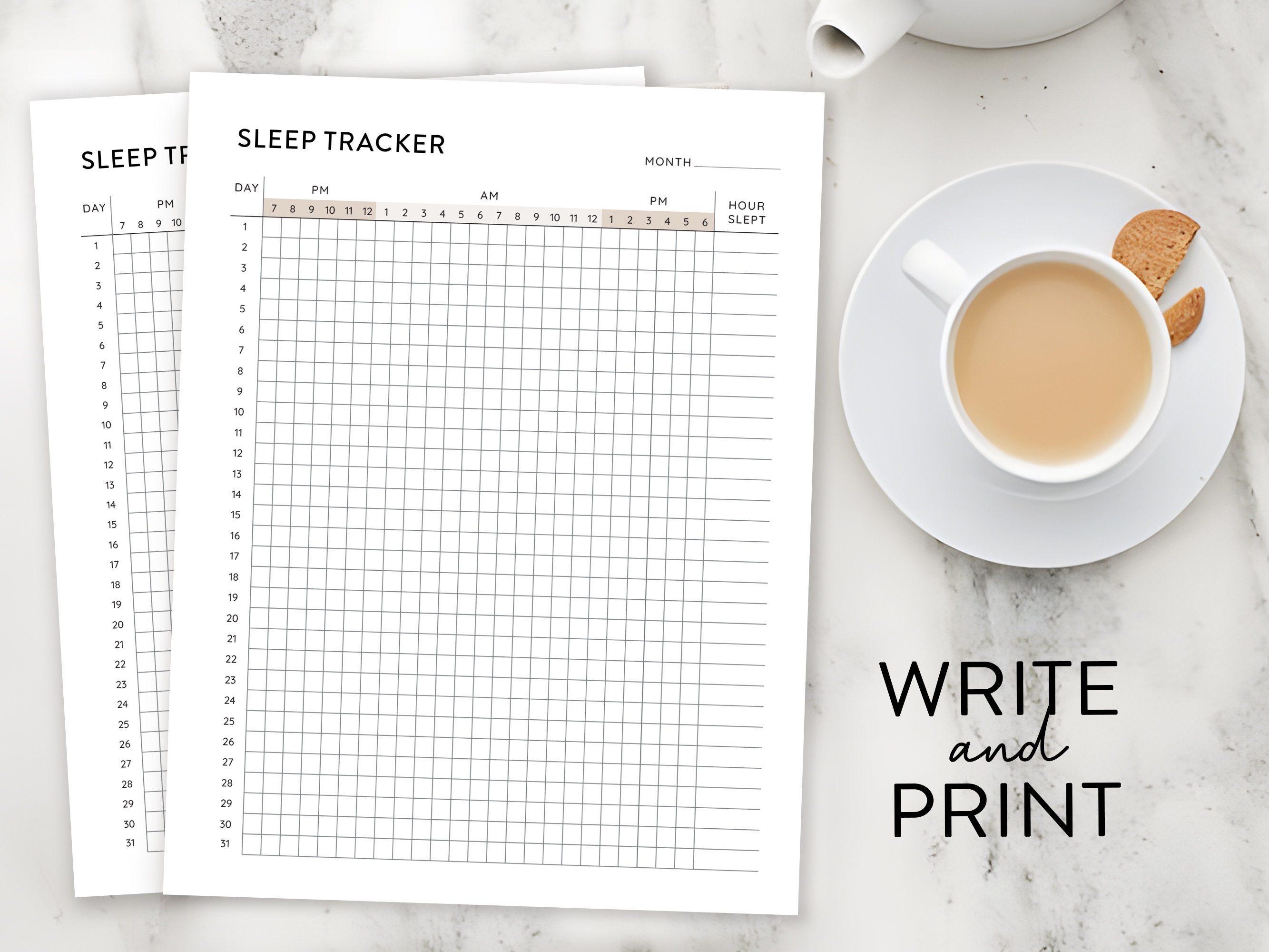 Sleep Tracker Printable, Monthly Sleep Tracker Planner Printable PDF ...