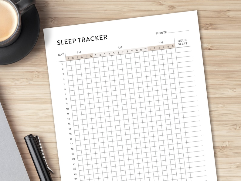 Sleep Tracker Printable, Monthly Sleep Tracker Planner Printable PDF ...