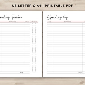 Digital Spending Tracker Printable Spending Log Monthly Expense Log ...